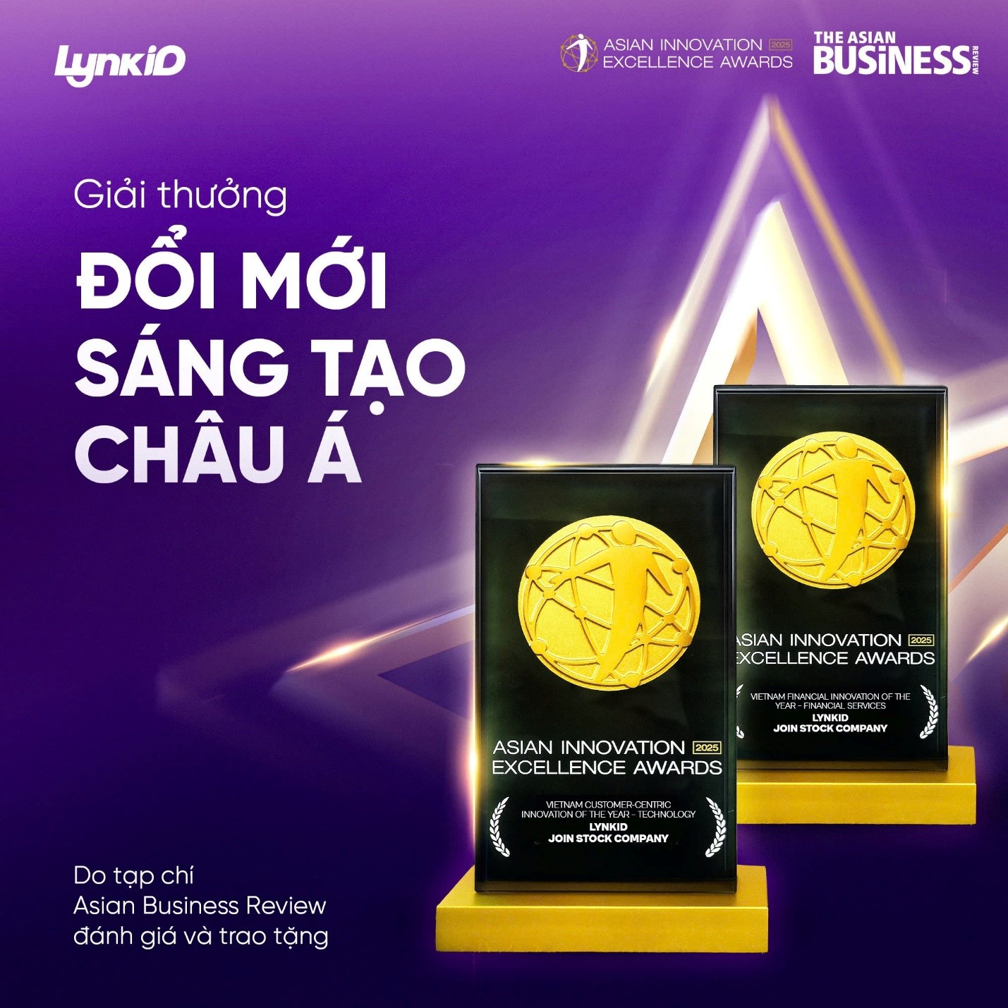 LynkiD nhận 2 giải thưởng tại Asian Innovation Excellence Awards 2025 - VnEconomy